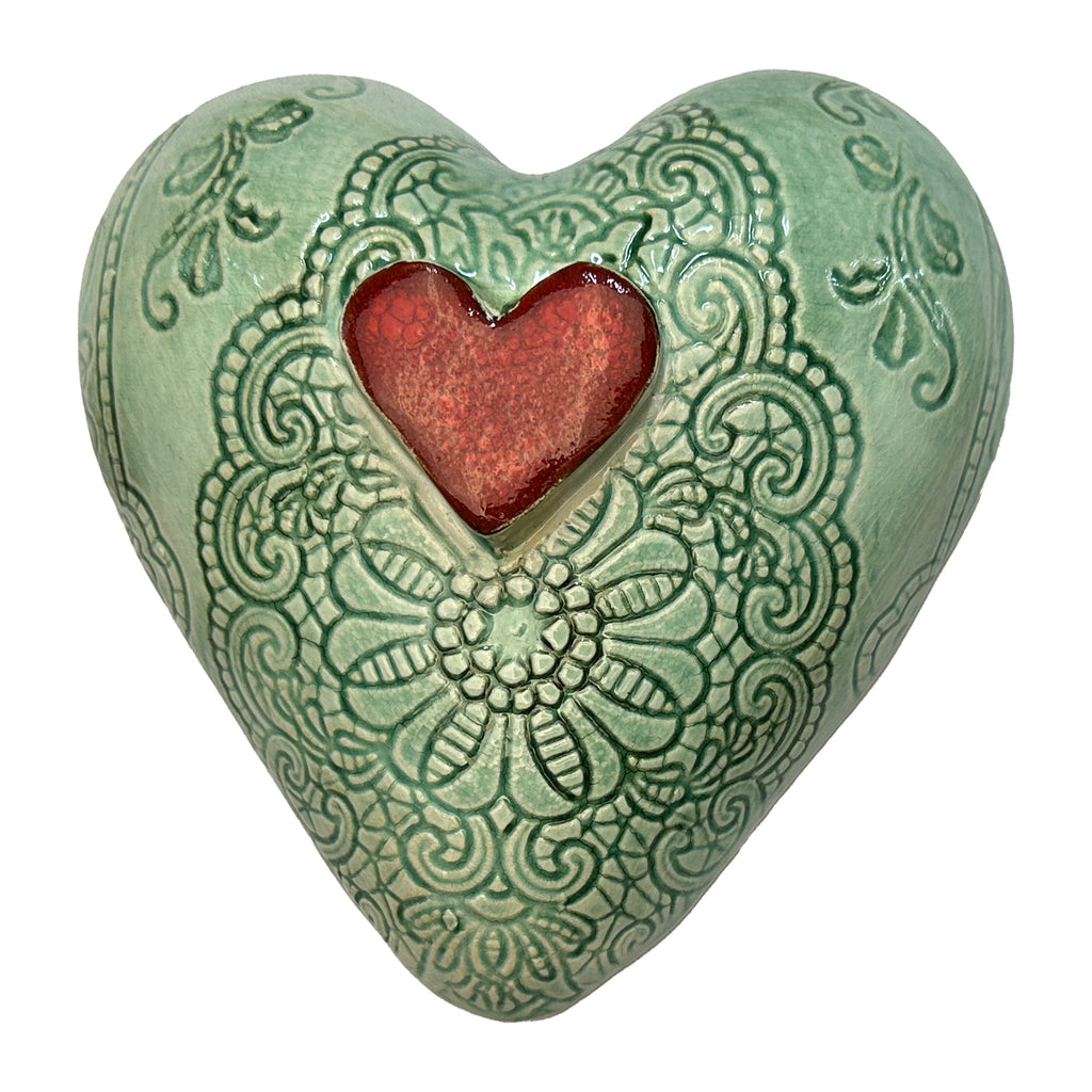 Handmade Ceramic Lace Heart – Nature Shop UK