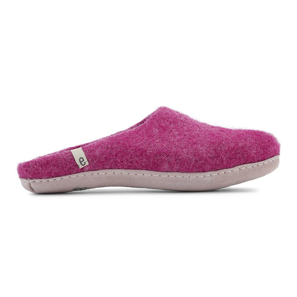 Hot pink Cerise Felted Wool Mule Slippers | Natural Wool Slippers ...